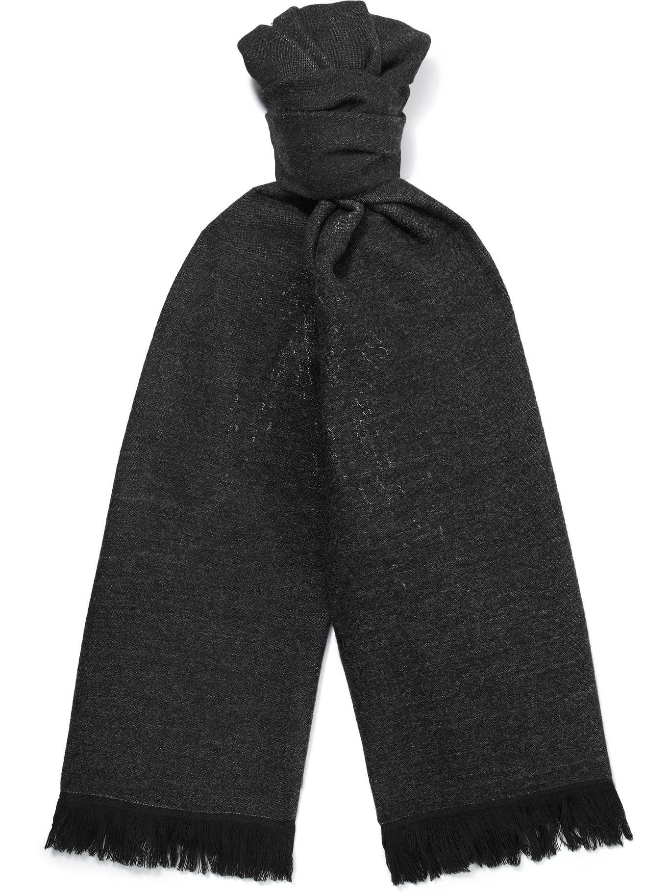 Givenchy - Fringed Logo-Jacquard Wool Scarf Givenchy