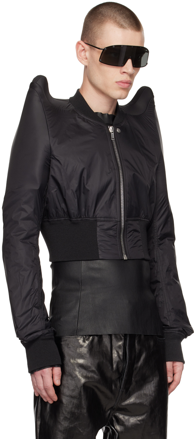 Rick Owens Black Tec Bomber Jacket Rick Owens