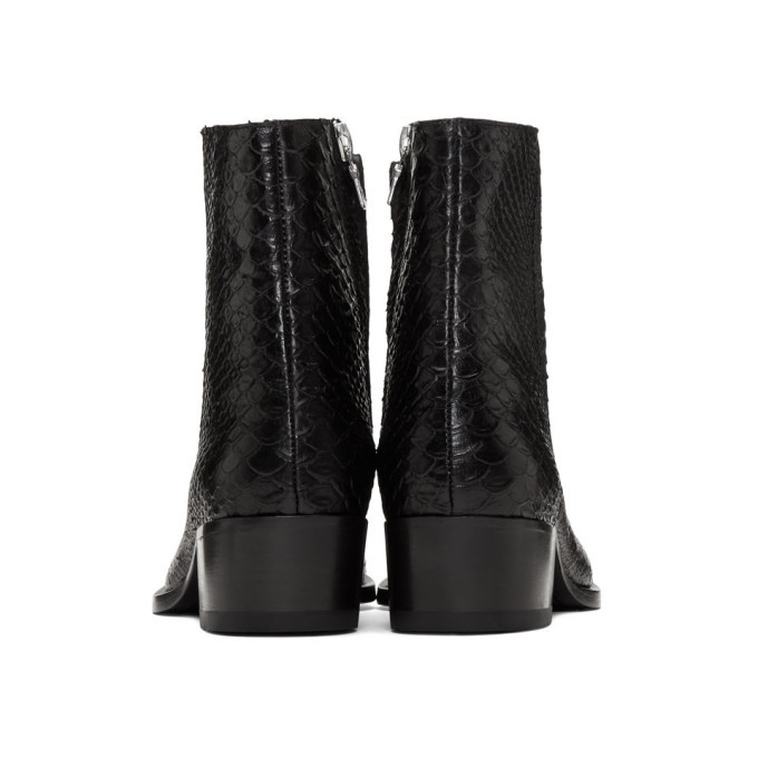 Amiri Black Snake Western Zip Boots Amiri