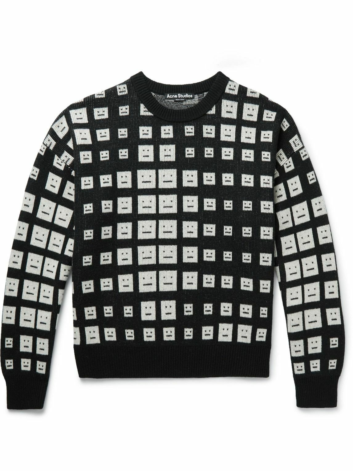 Acne Studios - Logo-Jacquard Wool Sweater - Black Acne Studios