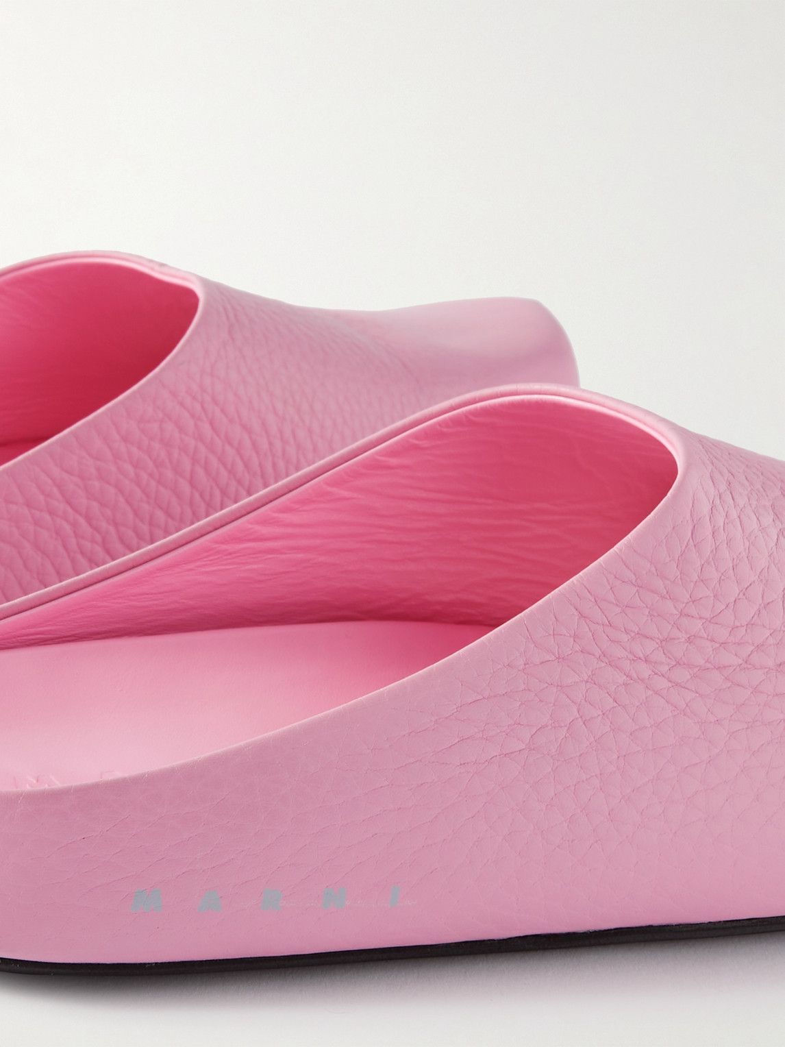 Marni - Fussbett Full-Grain Leather Slippers - Pink Marni