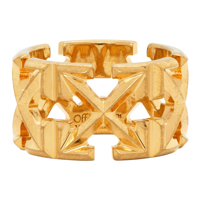 Off-White Gold Arrows Ring Off-White