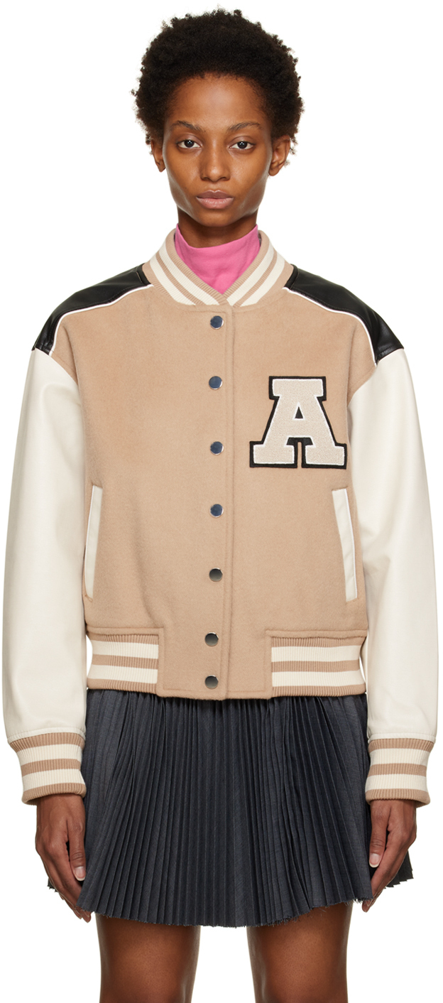 Axel Arigato Beige Varsity Bomber Jacket Axel Arigato
