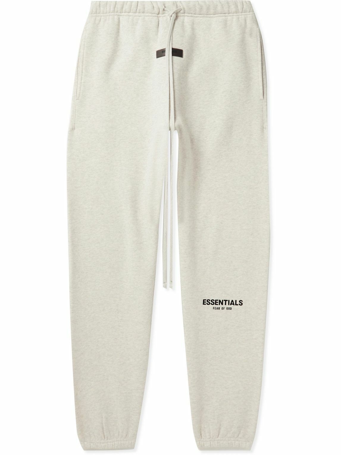 FEAR OF GOD ESSENTIALS - Tapered Logo-Flocked Cotton-Blend Jersey ...