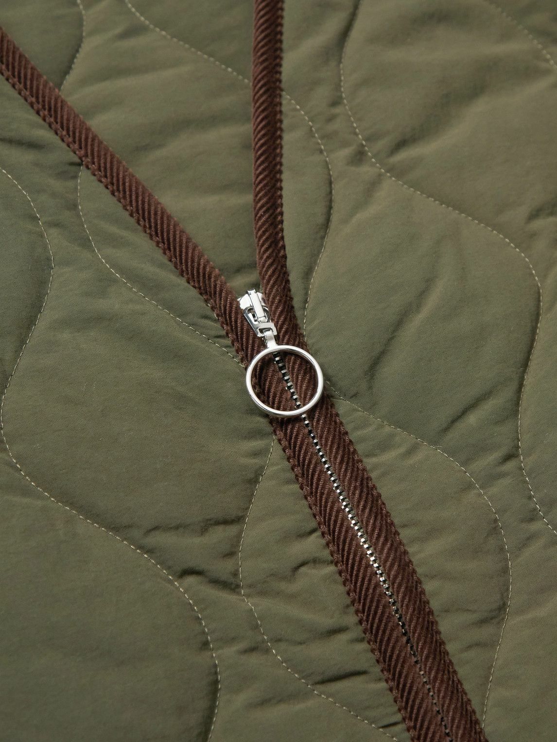 Drake's - Slim-Fit Corduroy-Trimmed Quilted Twill Gilet - Green Drake's