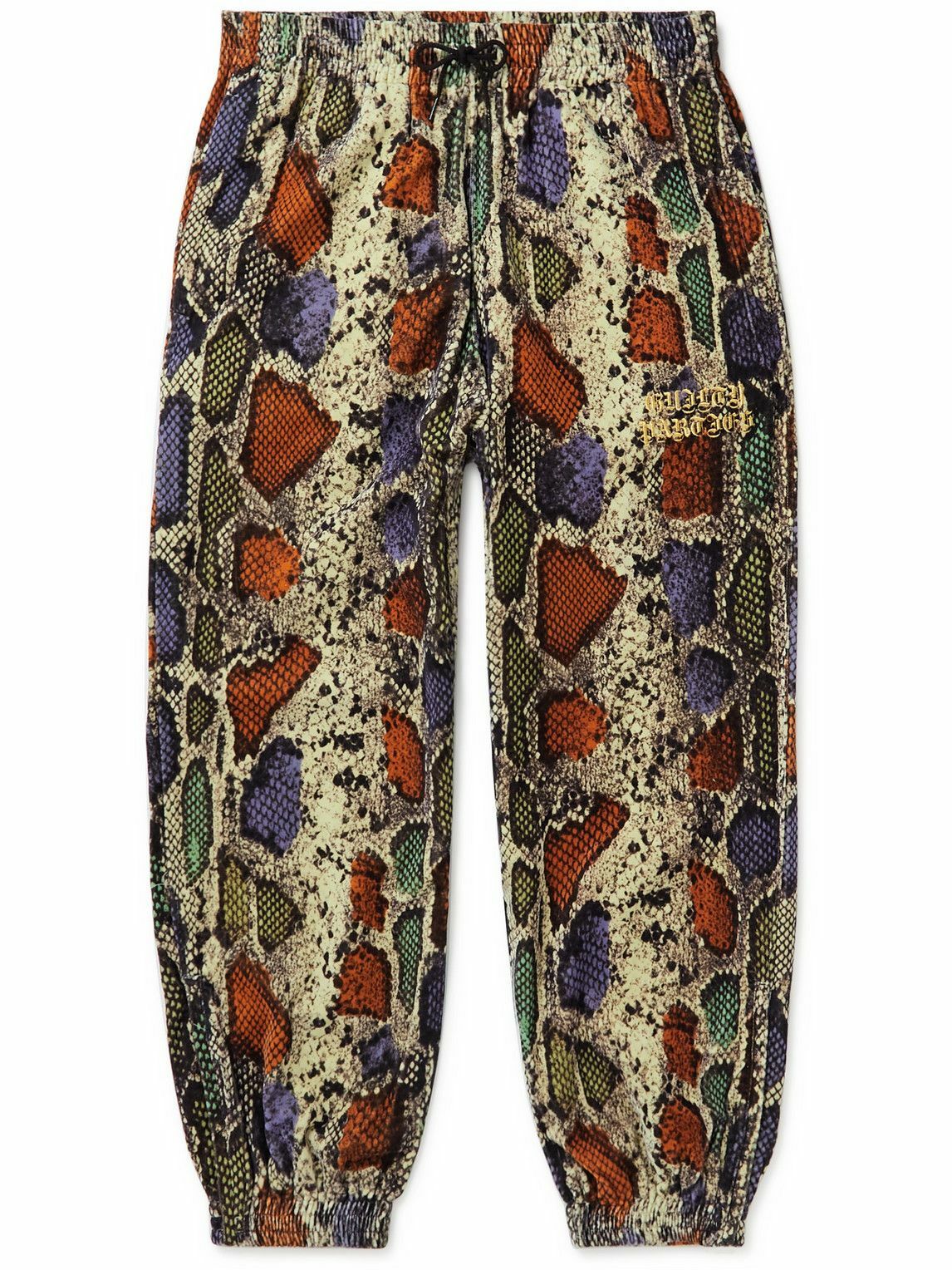 Wacko Maria - Tapered Snake-Print Cotton-Velvet Sweatpants - Multi ...