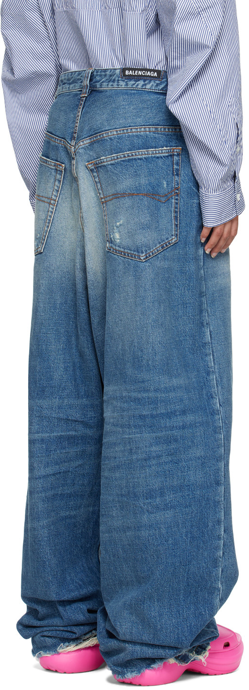 Balenciaga Blue Pull-Up Jeans Balenciaga