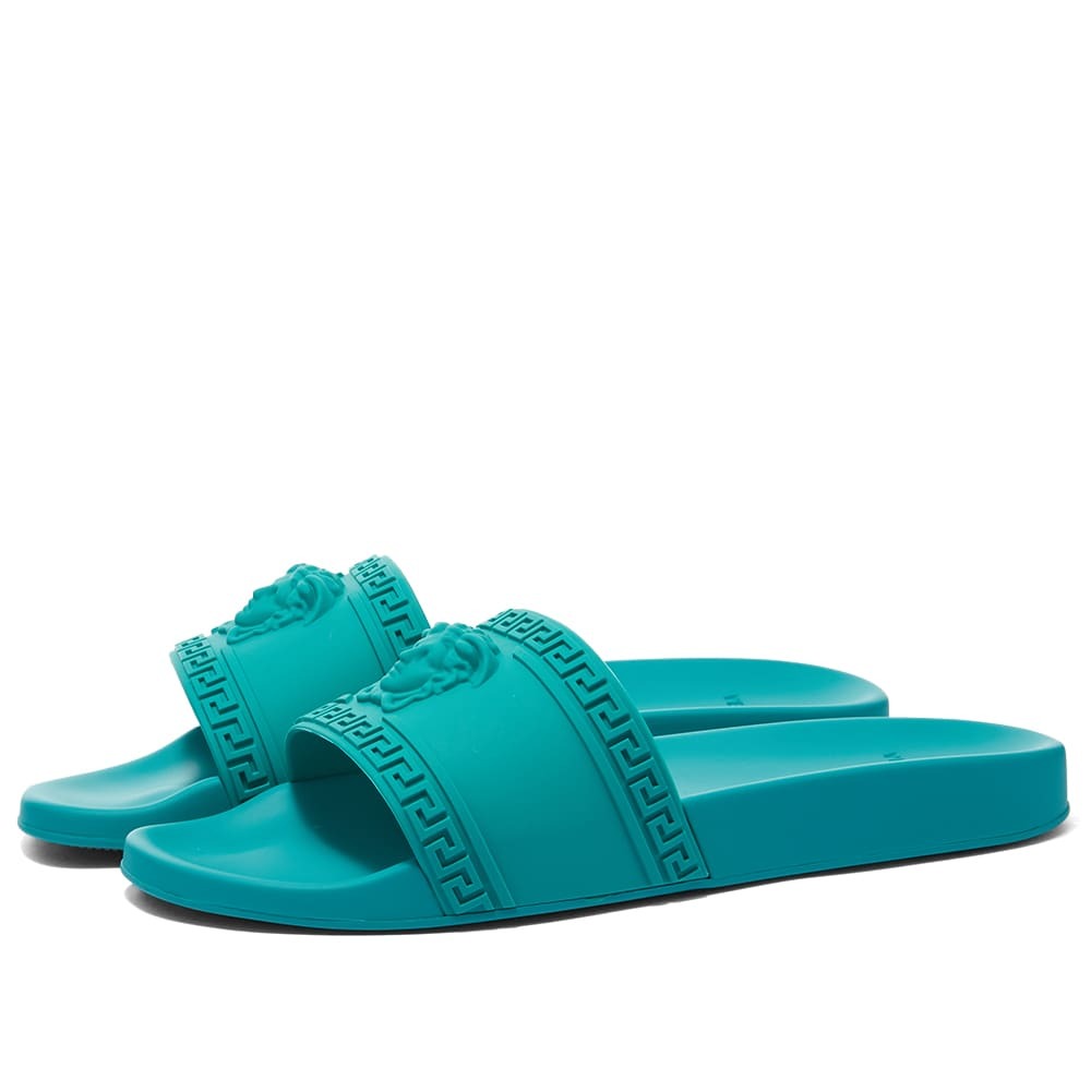 Versace Men's Medusa Pool Slide in Green Versace