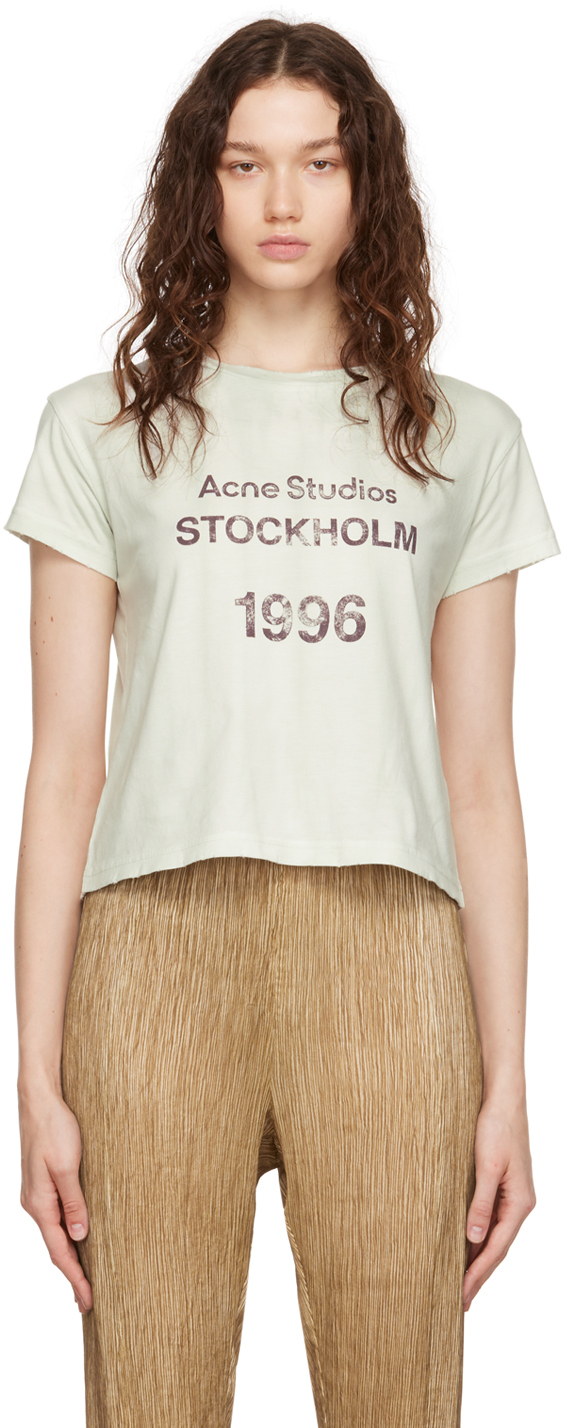 Acne Studios Green Cropped T-Shirt Acne Studios