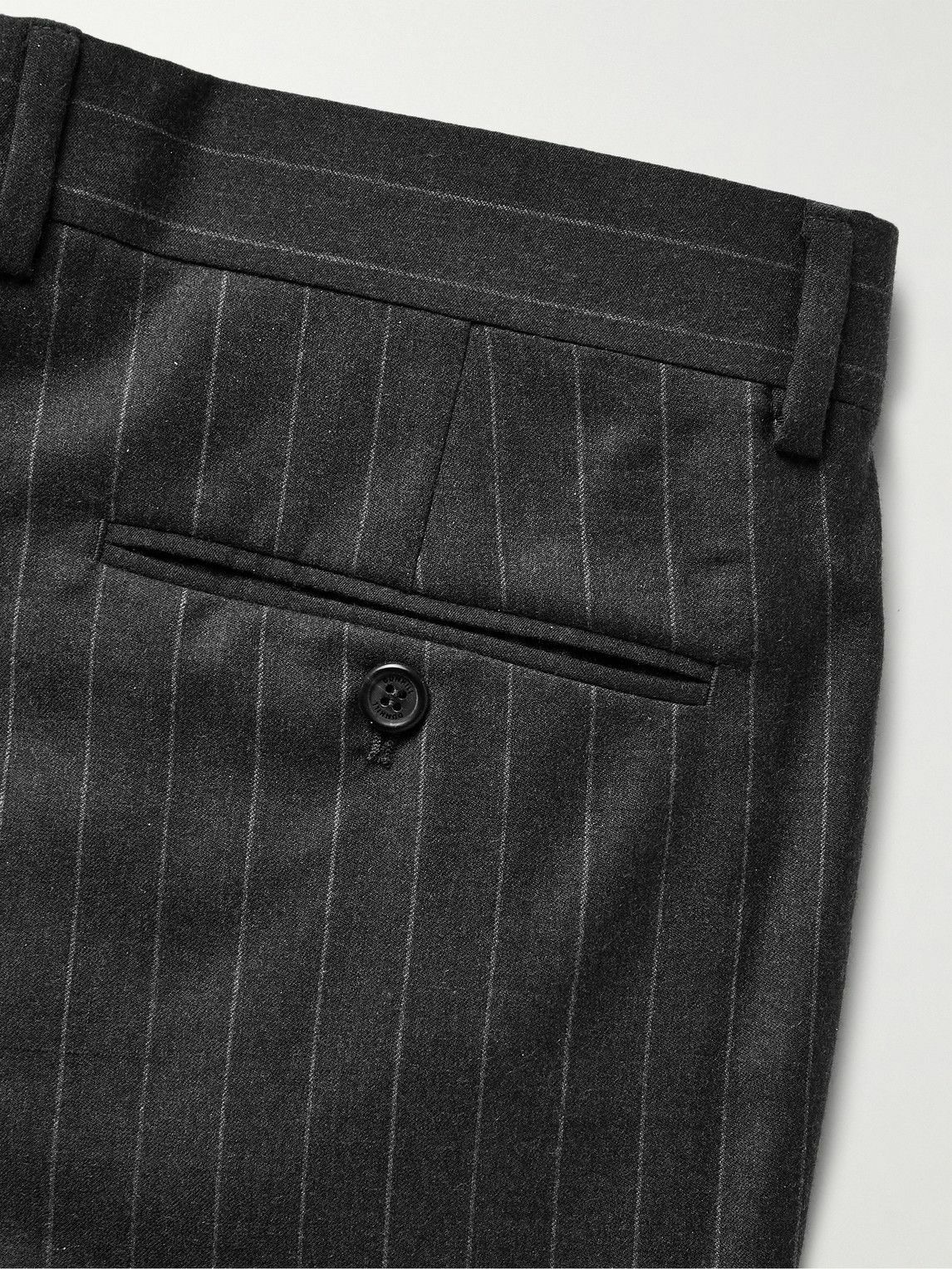 Dunhill - Mayfair Slim-Fit Tapered Pinstriped Wool-Twill Suit Trousers ...