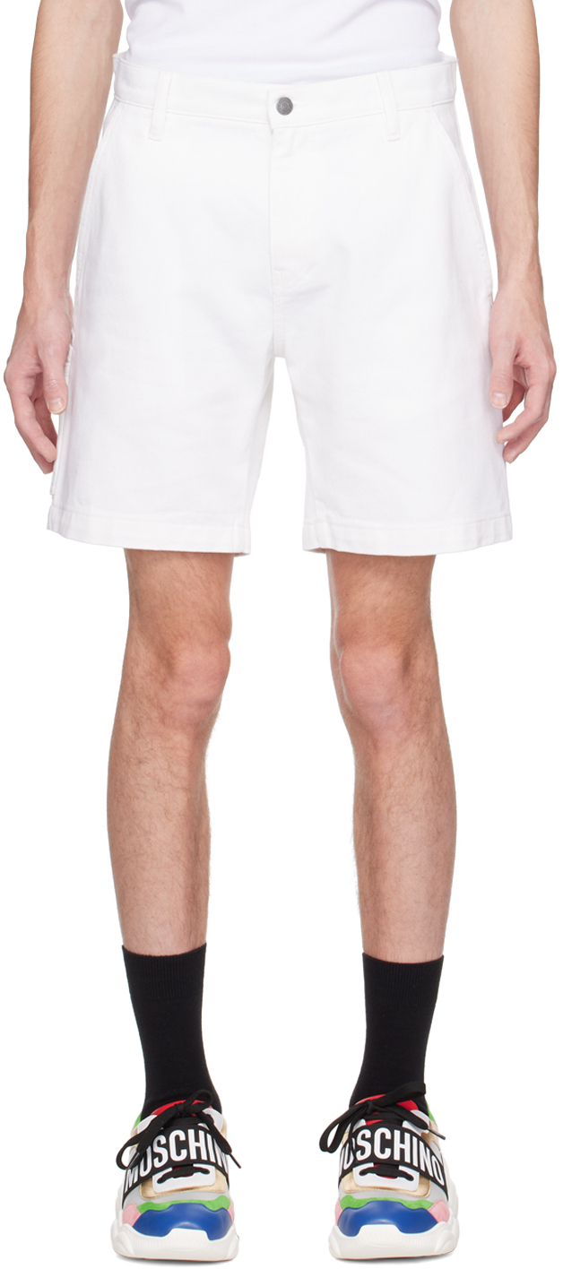 Moschino White Hammer Loop Shorts Moschino