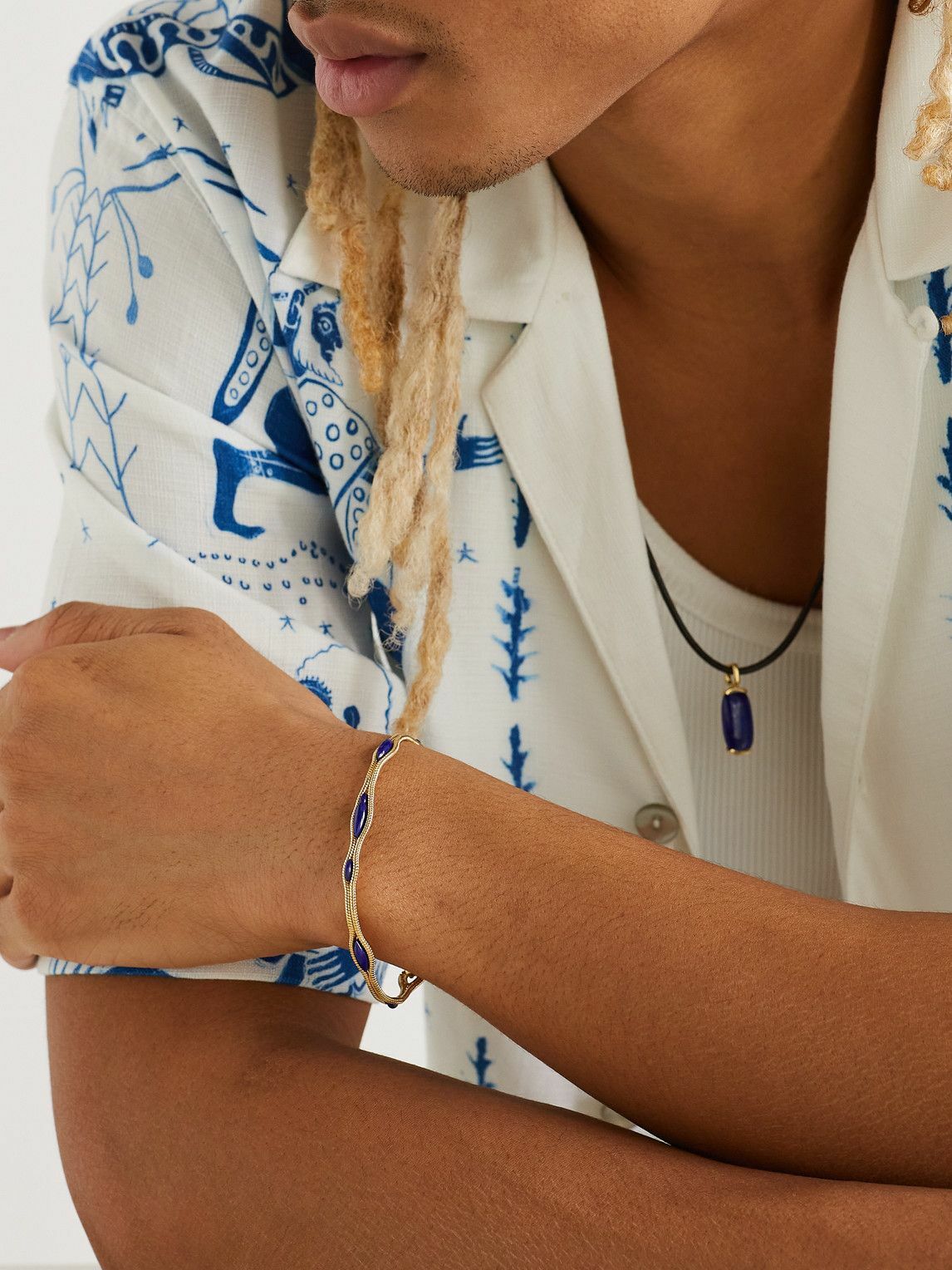 Fernando Jorge - Fluid 18-Karat Gold Lapis Lazuli Bracelet