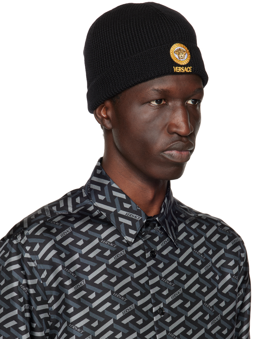 Versace Black Medusa Beanie Versace