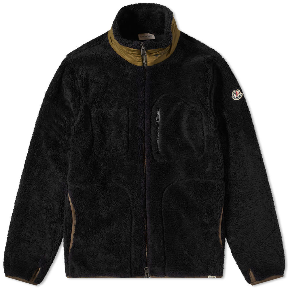 Moncler Zip Through Logo Sherpa Fleece Moncler
