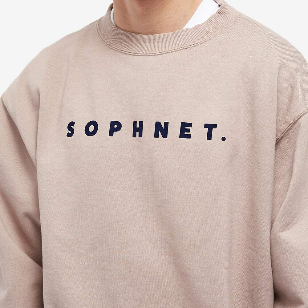 SOPHNET. Men's SOPHNET Classic Logo Crew Neck Sweat in Beige SOPHNET.