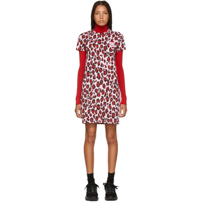 Kenzo Pink Leopard Straight T-Shirt Dress Kenzo