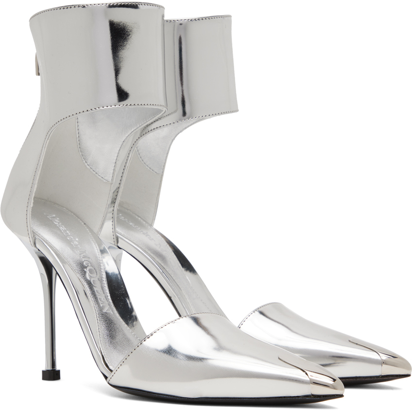 Alexander McQueen Silver Harness Punk Heels Alexander McQueen
