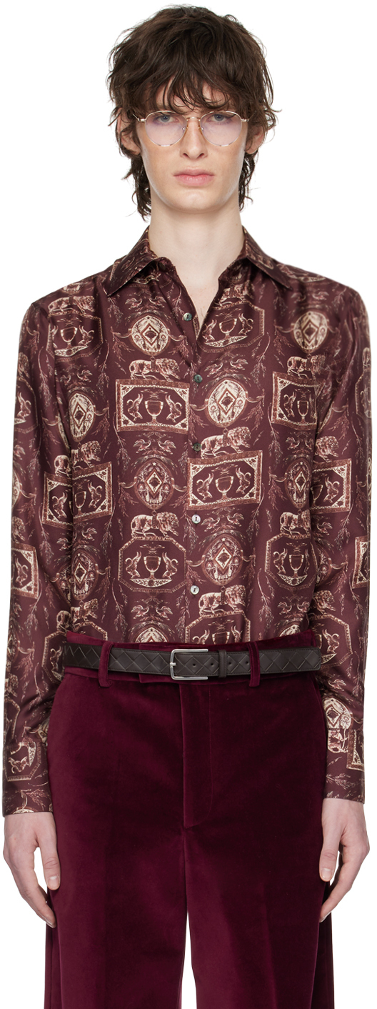73 LONDON Burgundy Button Shirt