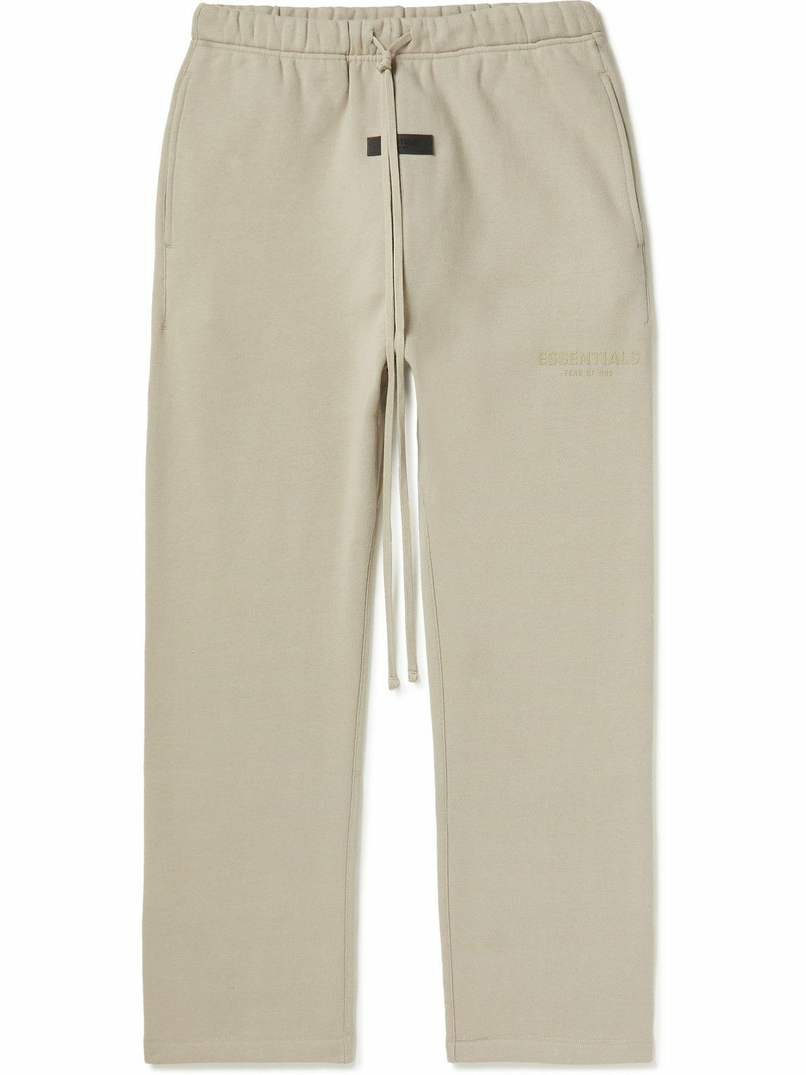 FEAR OF GOD ESSENTIALS - Straight-Leg Logo-Flocked Cotton-Blend Jersey ...