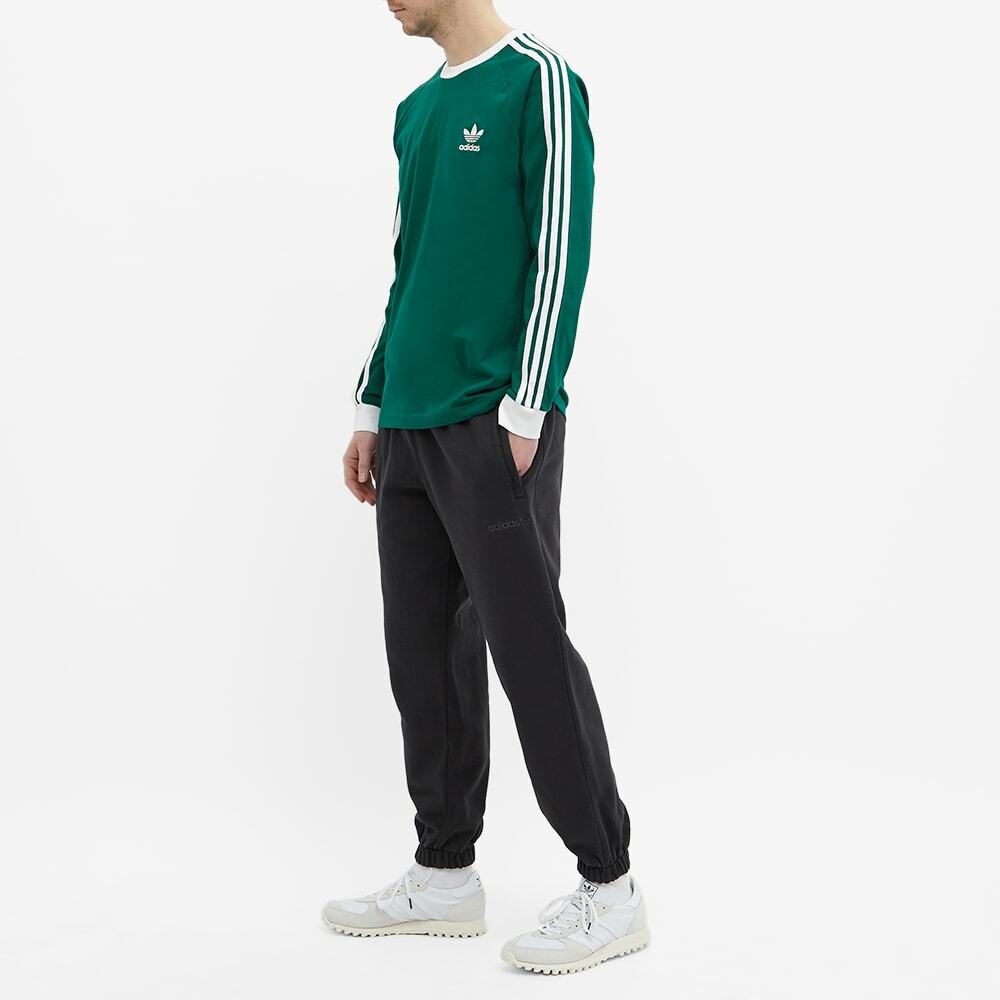 Adidas Men's Long Sleeve 3 Stripe T-Shirt in Collegiate Green adidas