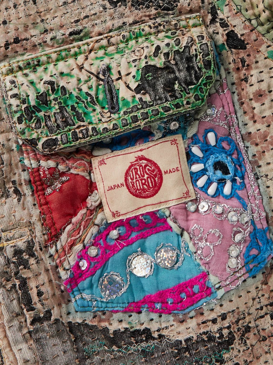 PROLETA-RE-ART - Uroboros Distressed Embroidered Appliquéd Denim Jacket ...