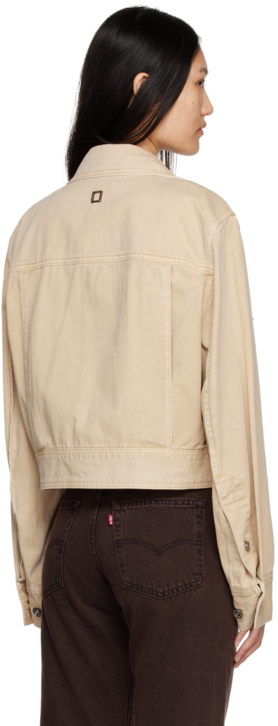 Wooyoungmi Beige Cropped Denim Jacket Wooyoungmi
