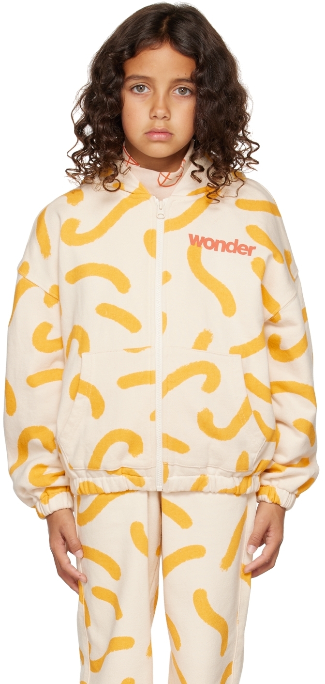 Jellymallow Kids Off-White & Yellow 'Wonder' Hoodie Jellymallow