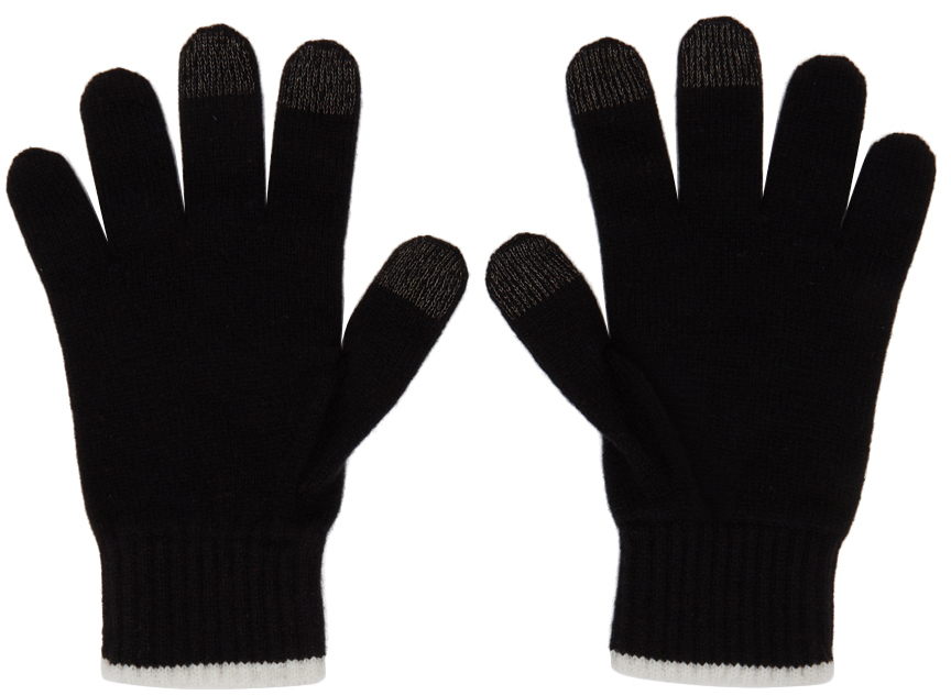 Balmain Black Logo Tactile Gloves Balmain