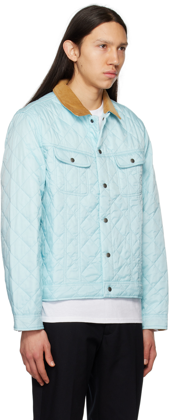 Noah Blue Quilted Trucker Jacket Noah NYC