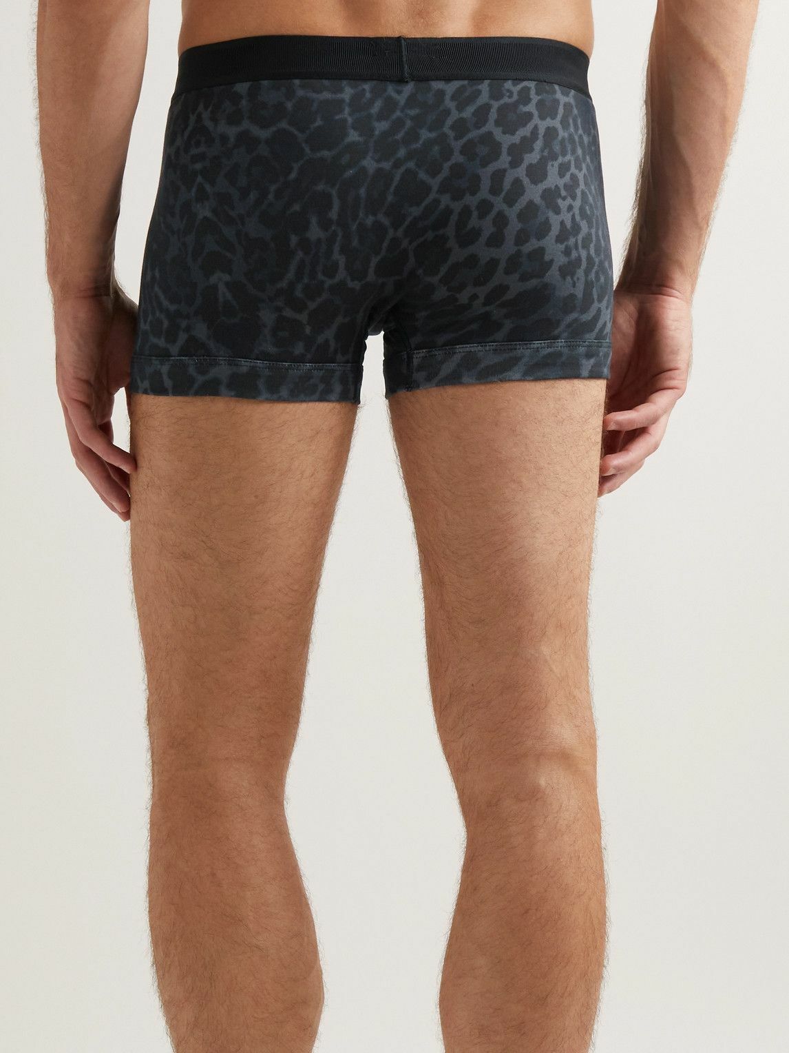 TOM FORD - Leopard-Print Stretch-Cotton Boxers Briefs - Gray TOM FORD