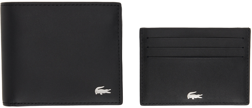 Lacoste Black Fitzgerald Wallet & Card Holder Set Lacoste