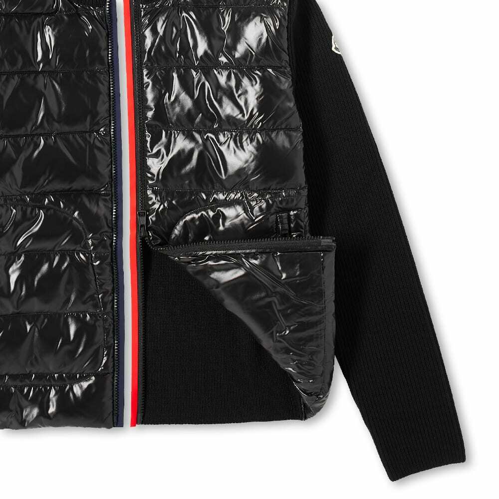 Moncler Men's Tricolore Zip Down Knit Jacket in Black Moncler
