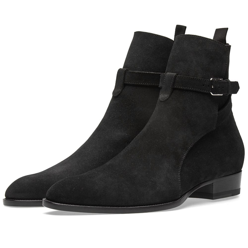 Saint Laurent Wyatt Harness Suede Boot Saint Laurent