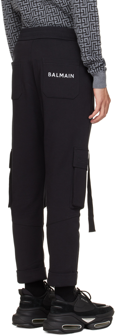 Balmain Black Reflective Cargo Pants Balmain