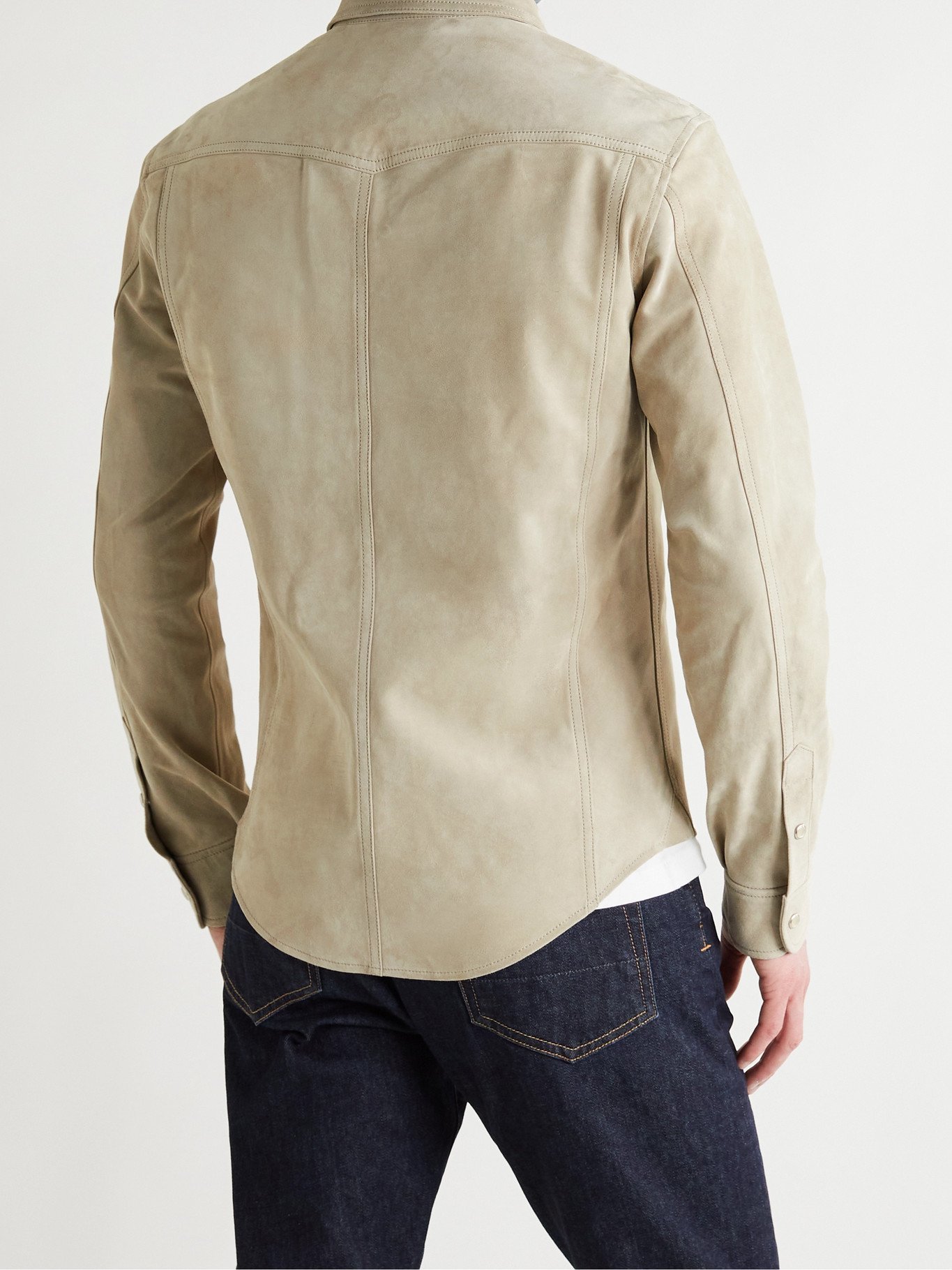 TOM FORD - Western Suede Shirt - Gray TOM FORD