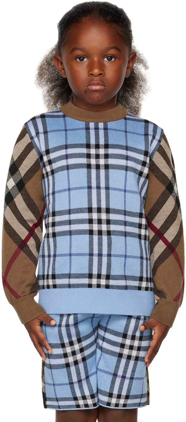 Burberry Kids Blue & Brown Milo Sweater Burberry