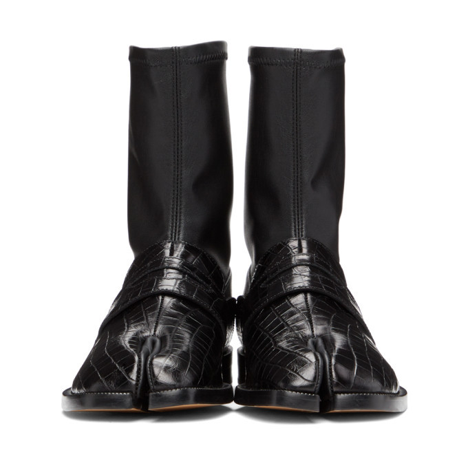 Maison Margiela Black Croc Loafer Tabi Boot Maison Margiela
