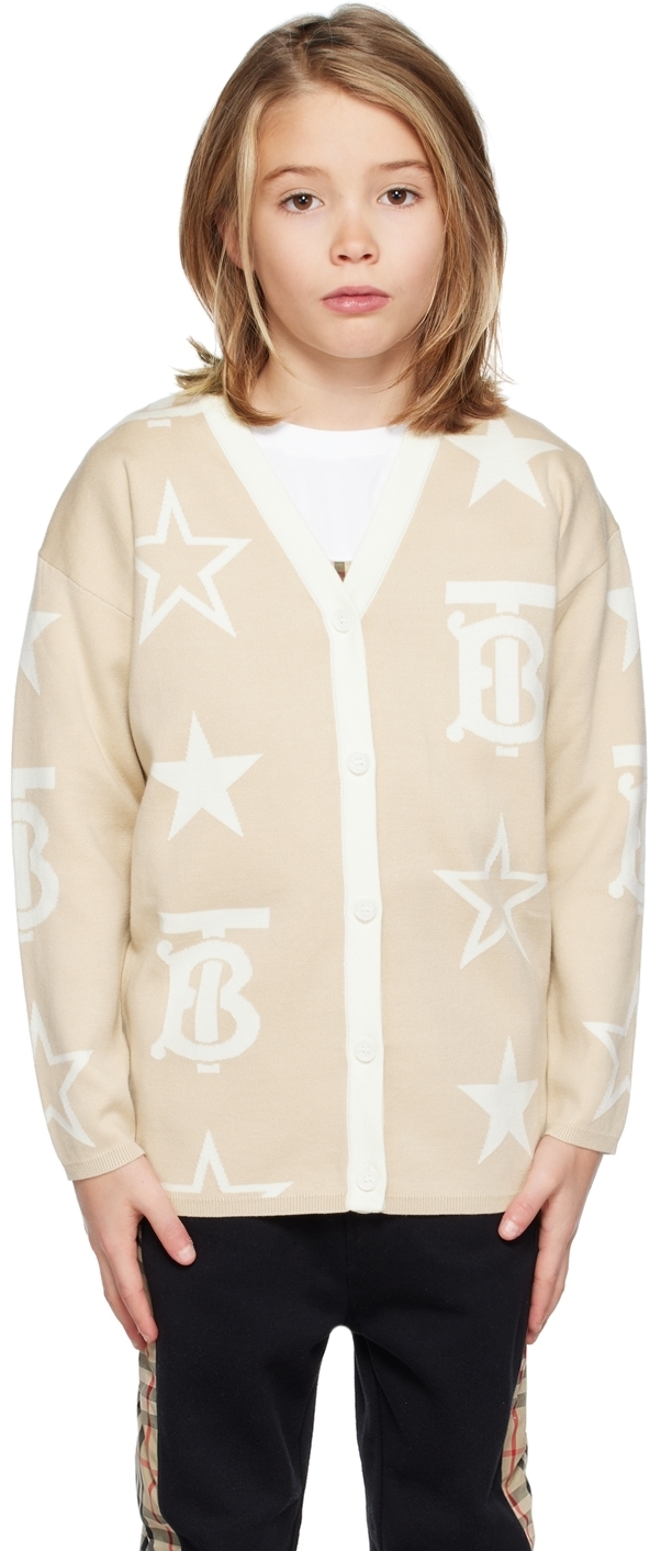 Burberry Kids Beige TB Star Cardigan Burberry