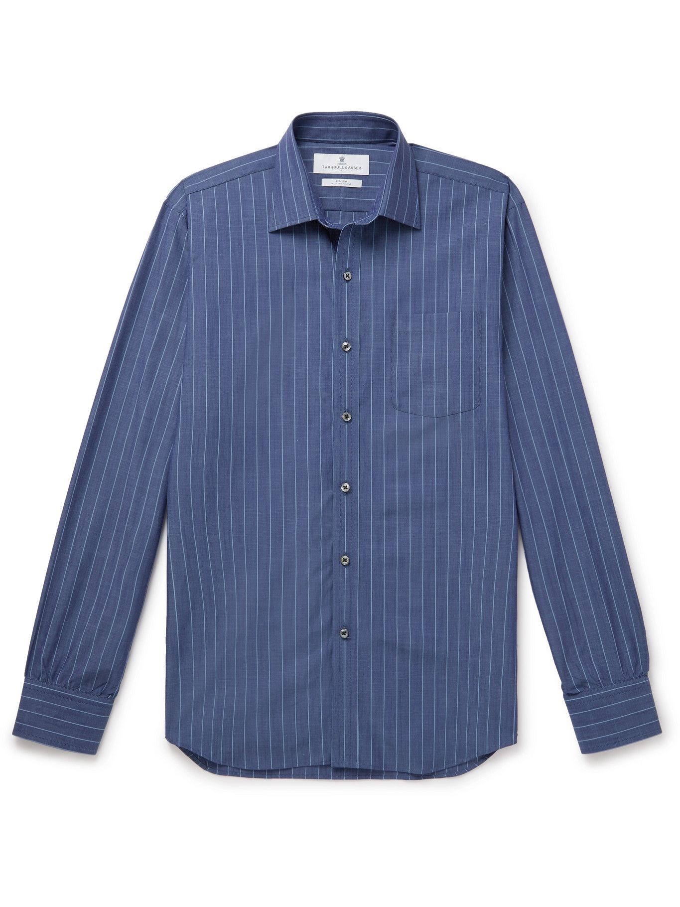 Turnbull & Asser - Cutaway-Collar Striped Cotton Shirt - Blue Turnbull ...