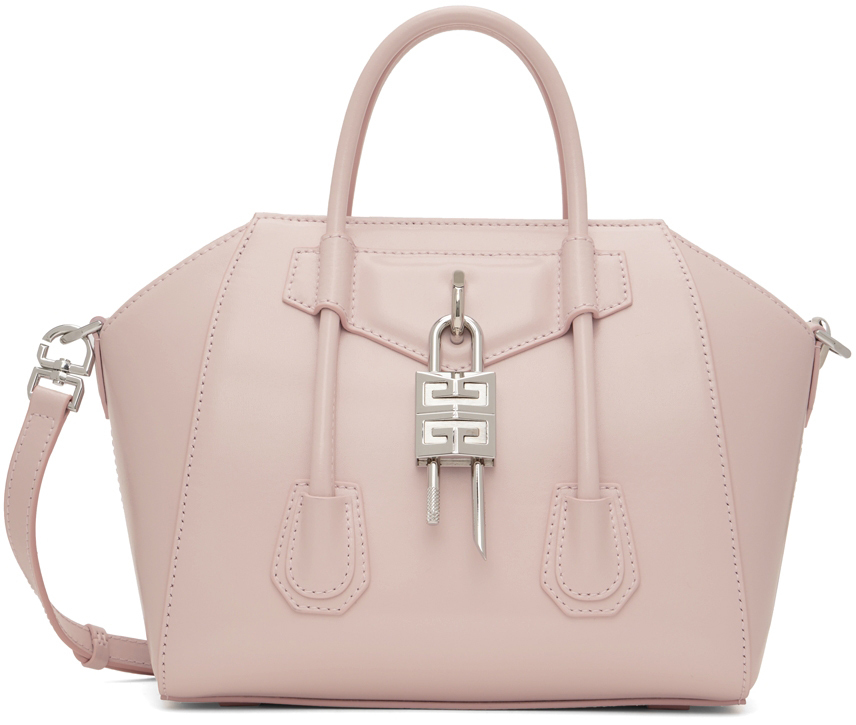 Givenchy Pink Mini Antigona Lock Top Handle Bag Givenchy
