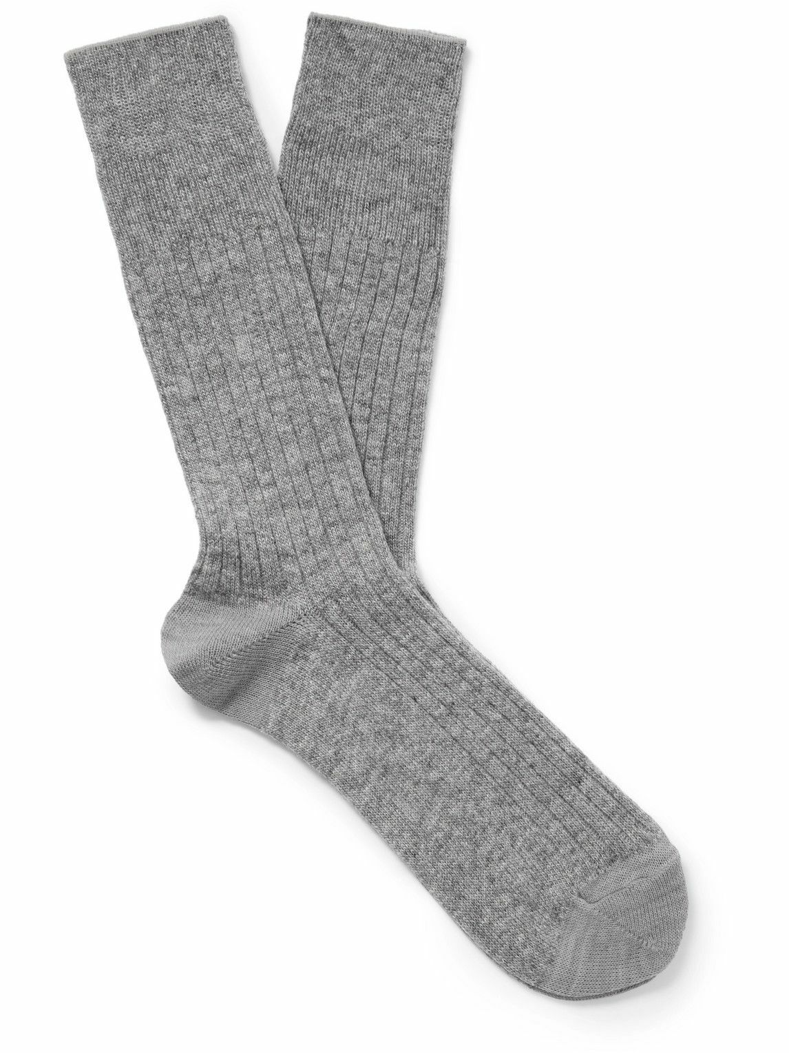 Mr P. - Ribbed Cashmere-Blend Socks Mr P.