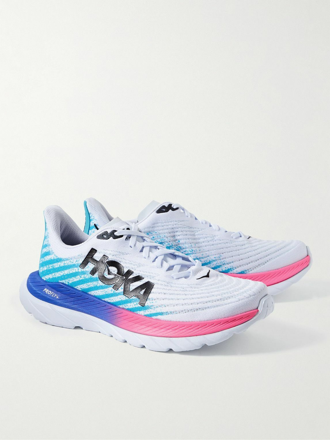 Hoka One One - Mach 5 Rubber-Trimmed Mesh Sneakers - Multi Hoka One One