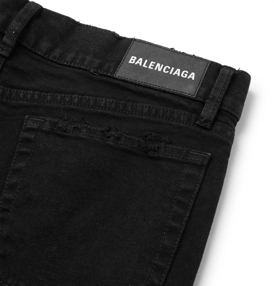 Balenciaga - Skinny-Fit Distressed Stretch-Denim Jeans - Black Balenciaga