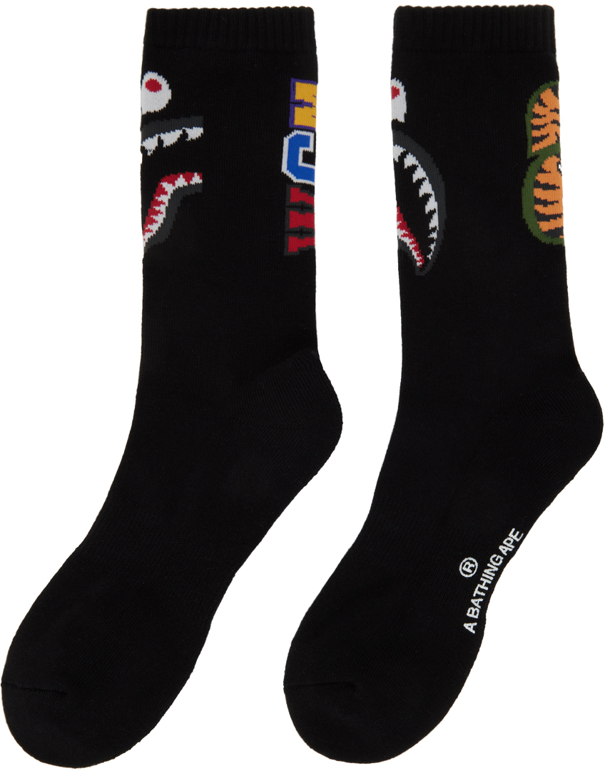 BAPE Black Shark Socks A Bathing Ape