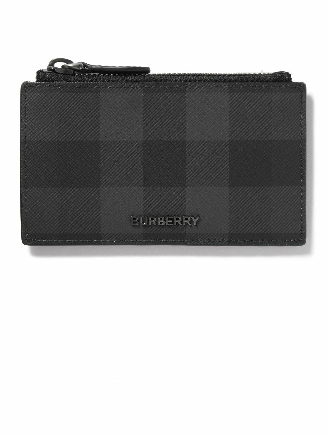 Burberry - Checked E-Canvas and Leather Cardholder Burberry