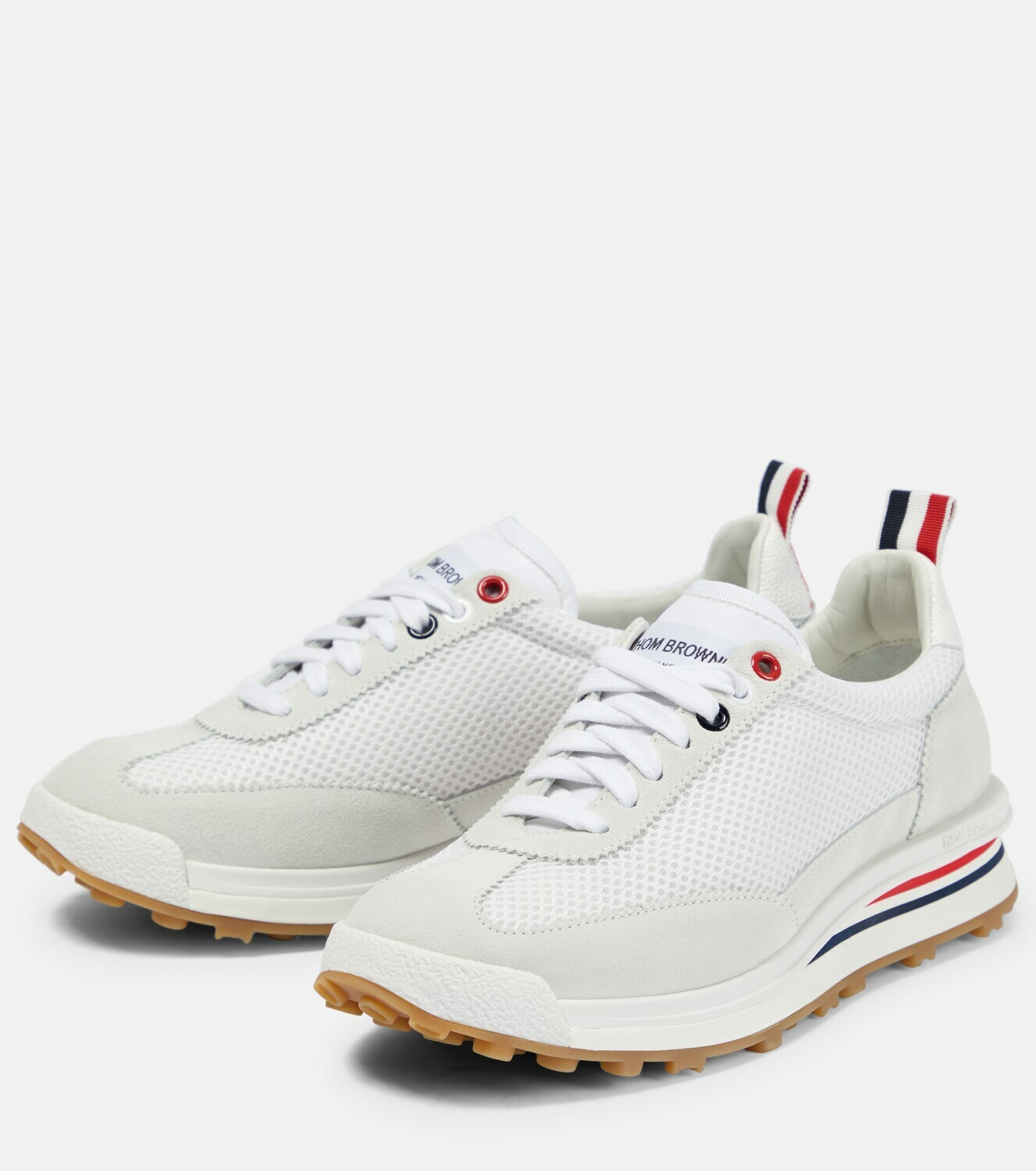 Thom Browne - Mesh and suede-trimmed sneakers Thom Browne