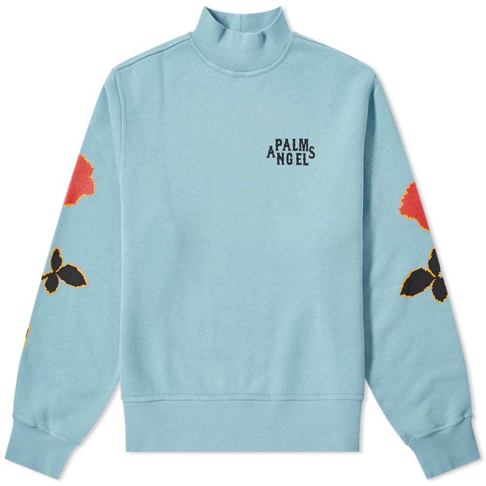 Palm Angels Roses Mock Neck Crew Sweat Palm Angels