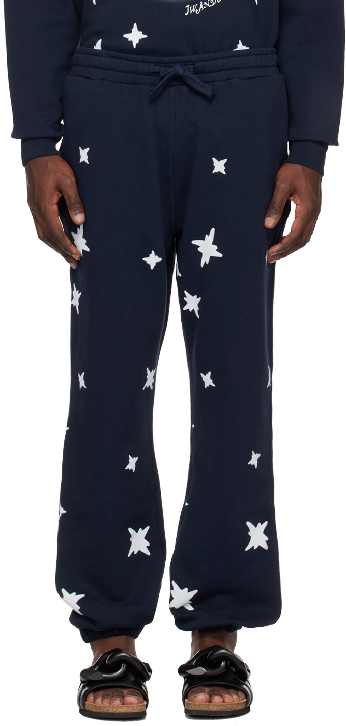 JW Anderson Navy Star Print Sweatpants JW Anderson