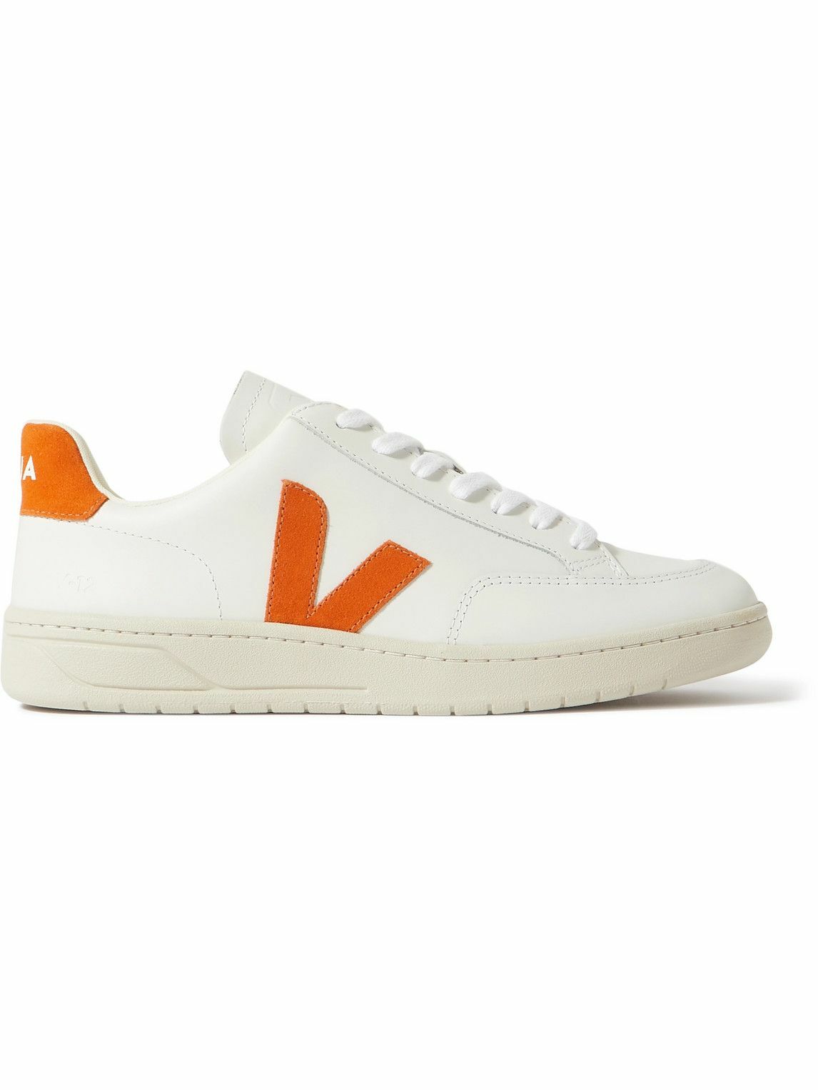 Veja - V-12 Suede-Trimmed Leather Sneakers - White VEJA