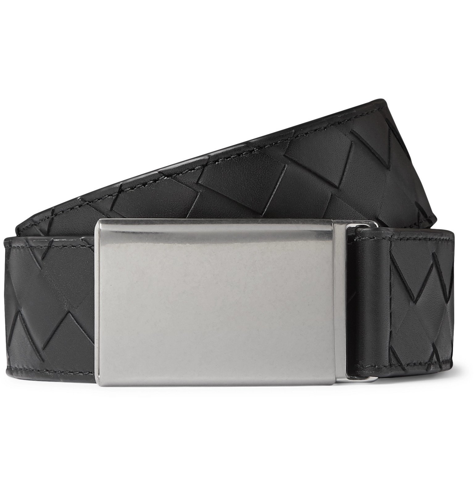 Bottega Veneta - 3.5cm Black Intrecciato Leather Belt - Black Bottega Veneta